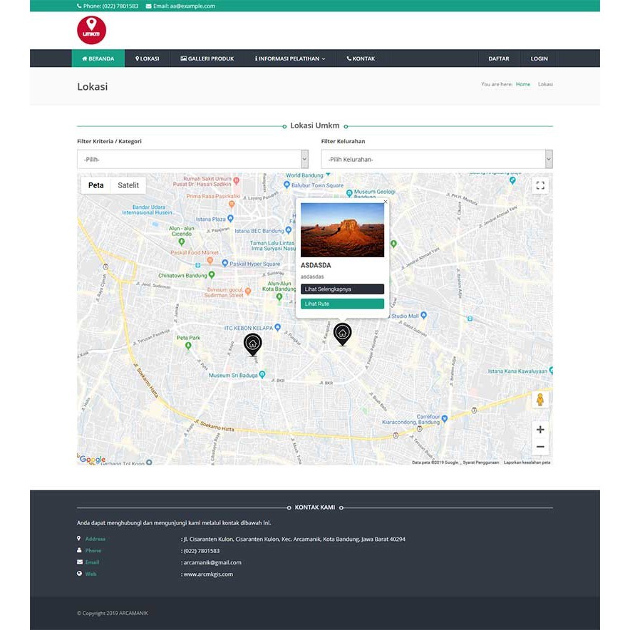 Jual Gis Umkm Menggunakan Google Map Api Key Dengan Php Mysql | Shopee Indonesia