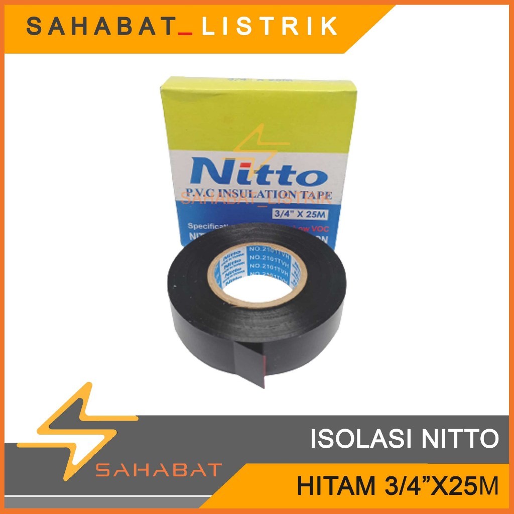 Jual Isolasi Listrik NITTO 3/4"X25M / Isolasi Hitam / Isolasi Kabel ...