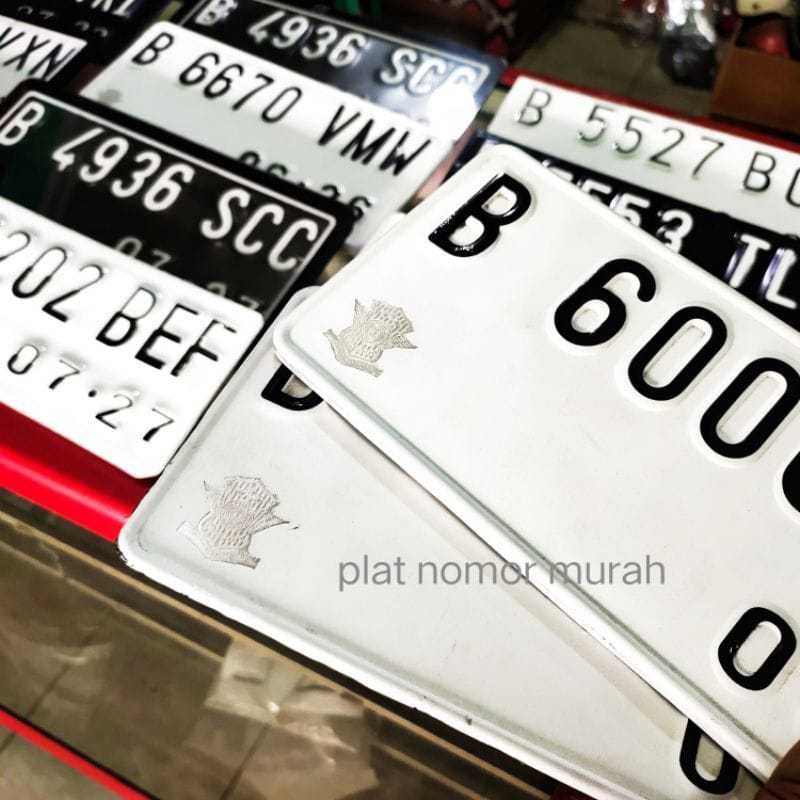 Jual plat nomor motor putih standar font standar,font baru,font tipis ...
