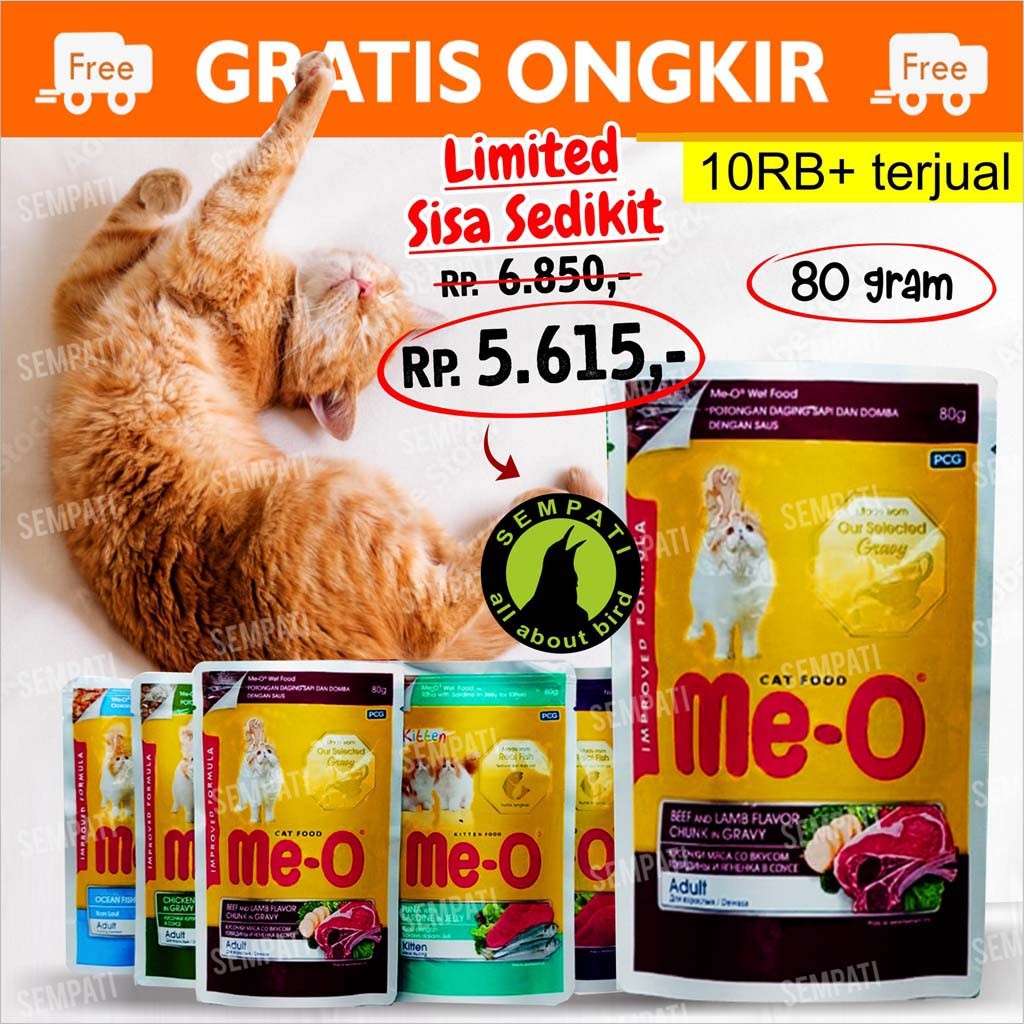 Jual SEMPATI Me-O Pouch Sachet 80 Gr Makanan Kucing Basah Liquid MeO ...