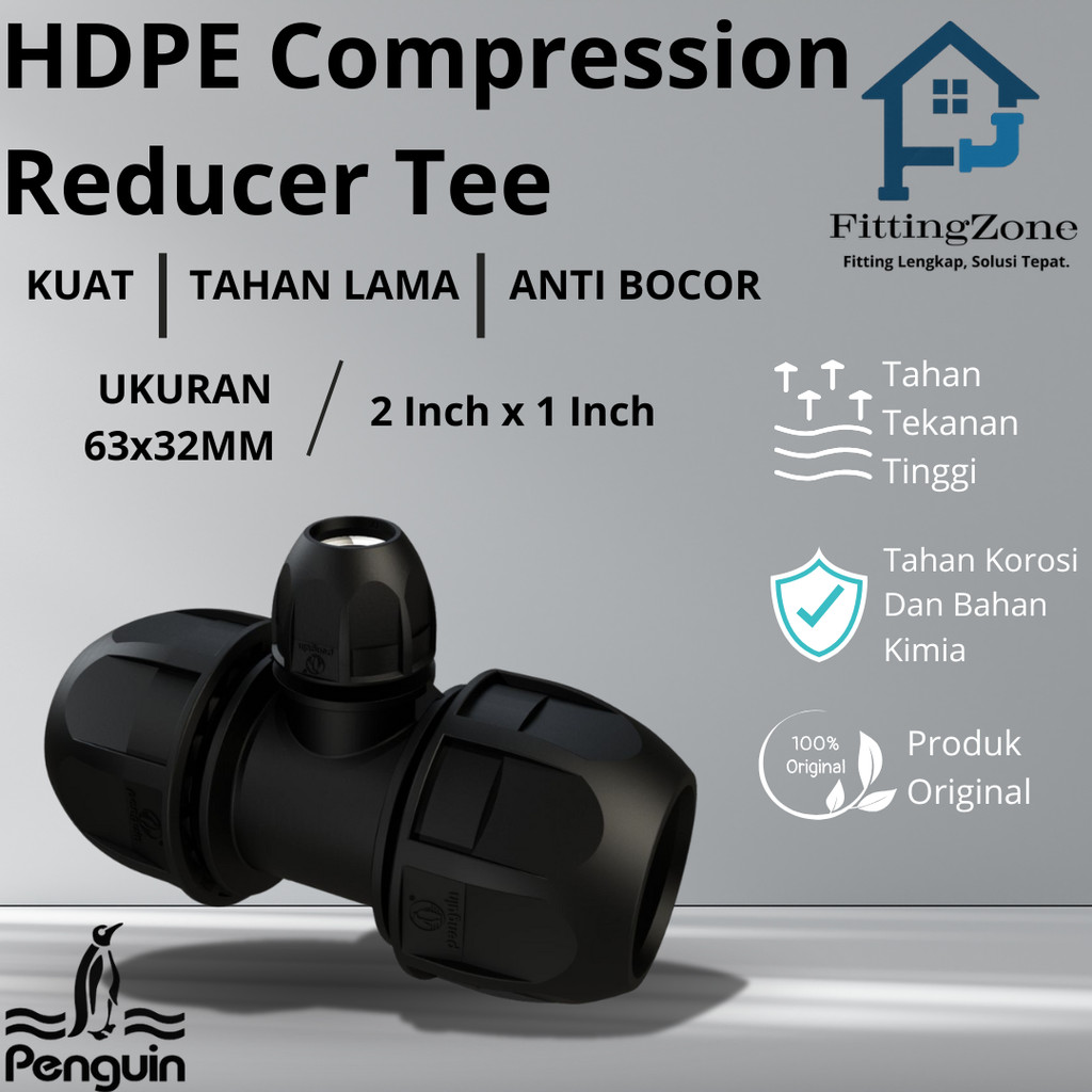 Jual Fitting HDPE Reducer Tee 63mm x 32mm | Shopee Indonesia