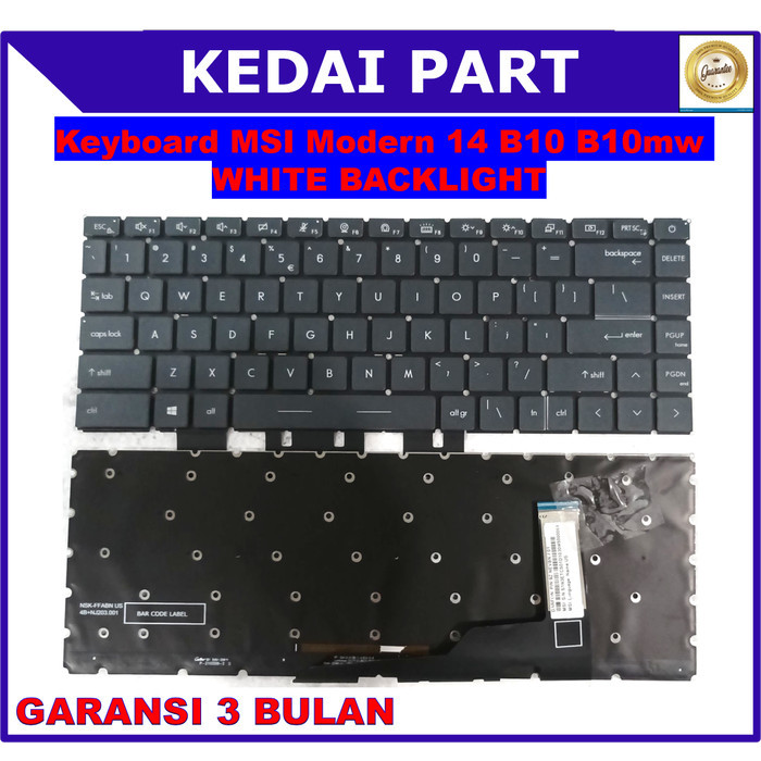 Jual Keyboard MSI Modern 14 B10 B10mw B11 B11mo B11sb MS14 WHITE BACKLIGHT | Shopee Indonesia