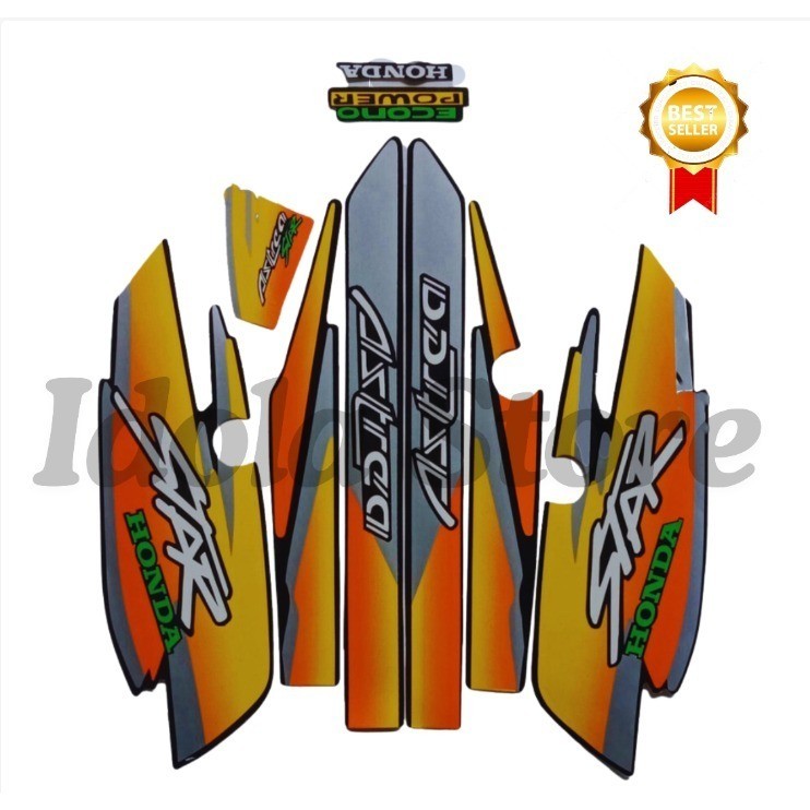 Jual Stiker Sticker Striping Honda Astrea Star 1996 Kuning List Stiker ...
