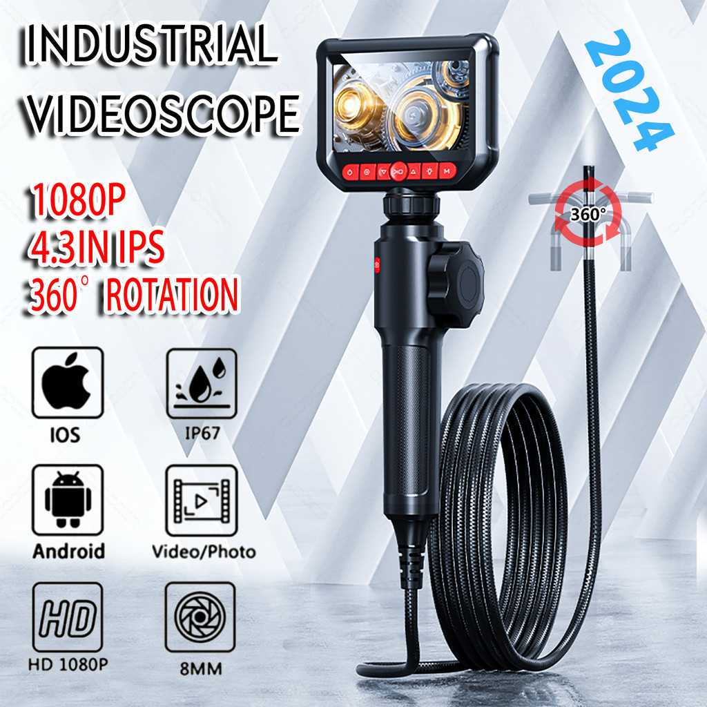 Jual 8mm 1080P 360 Car Piping Rotary Automotive Boroscope Video Piping ...