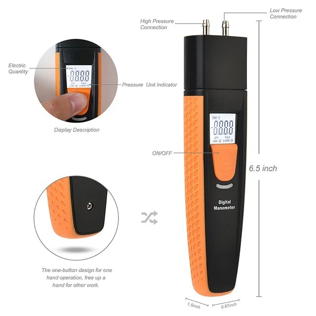 Jual HT-805A 2psi digital pressure gauge bluetooth manometer air ...