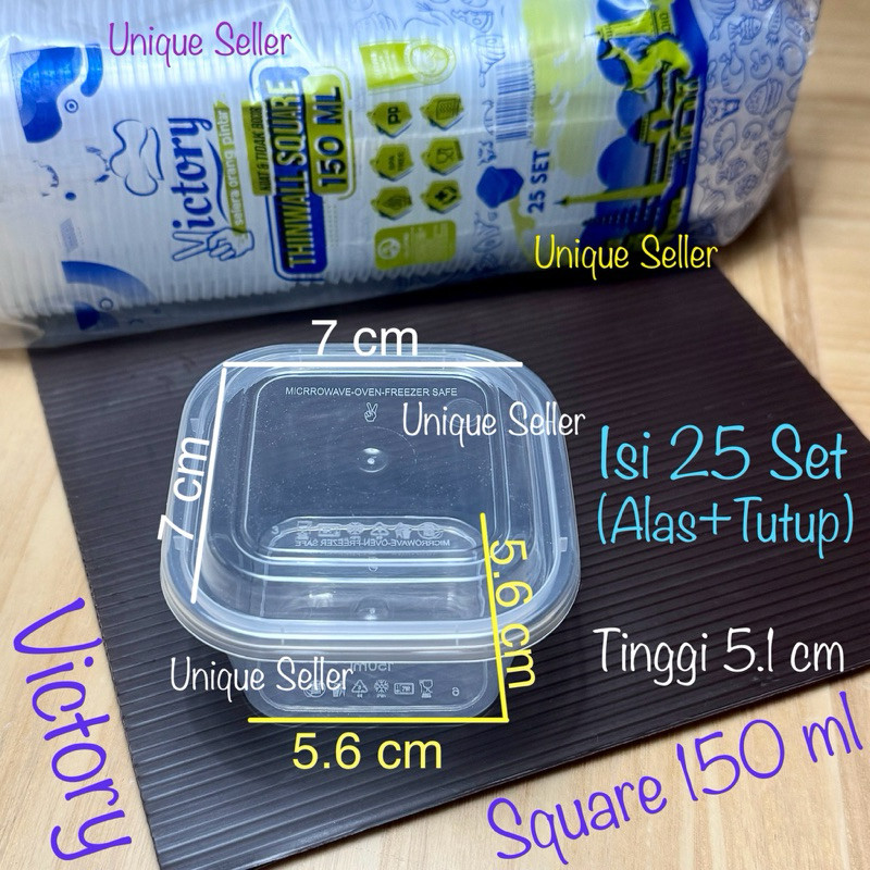 Jual [Isi25] Thinwall Square Kotak MINI 150 ml VICTORY / Thinwal ...