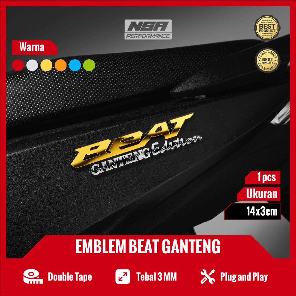 Jual NSA 1 PCS EMBLEM BEAT GANTENG EDITION LOGO BEAT GANTENG EDITION ...