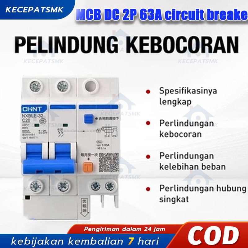 Jual Chint RCBO + MCB NXBLE-63 1P+N 2P 3P+N 6A 10A 16A 20A 25A 32A 40A 50A 63A 6kA 30MA | Shopee ...