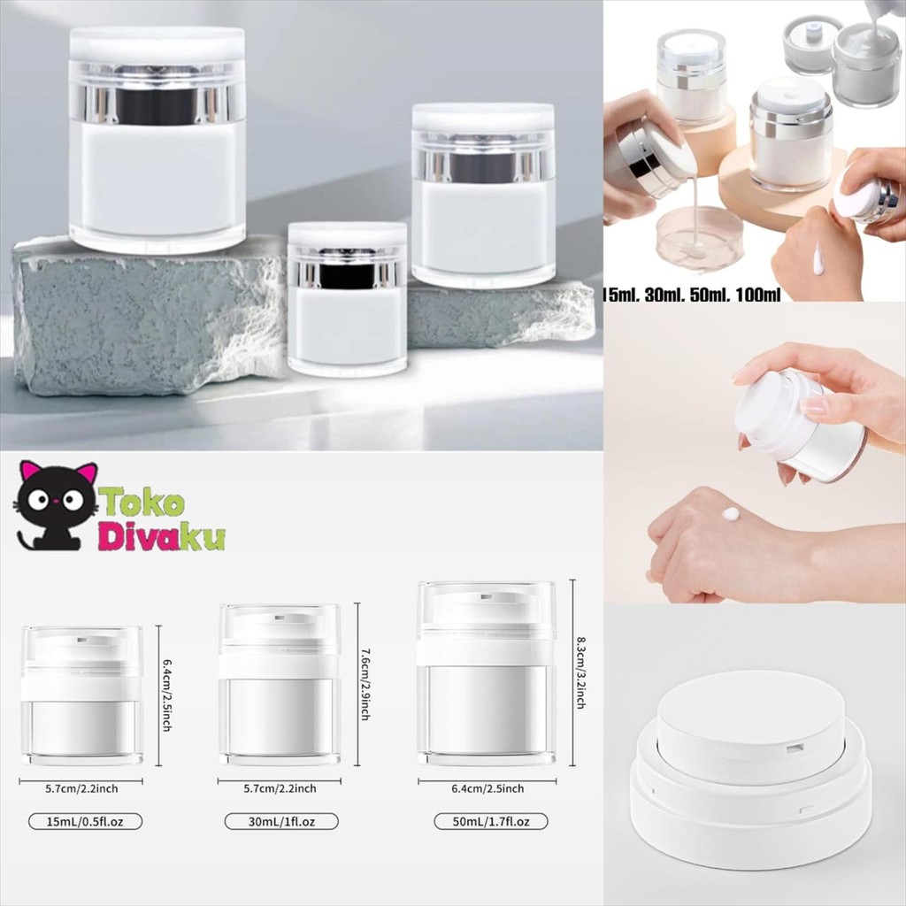 Jual TAC014 BOTOL POT JAR AIRLESS VAKUM VACUUM PUMP CREAM BODY LOTION ...