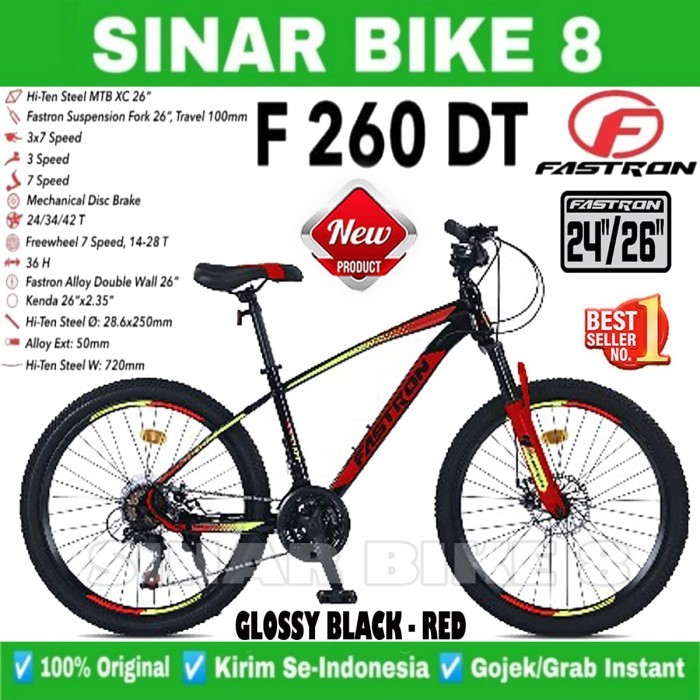 Jual Sepeda Gunung Ukuran 24 26 Inch MTB FASTRON F 260 DT Rem Cakram Remaja Dewasa | Shopee ...