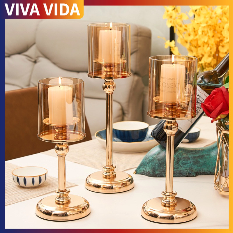 Jual Tempat Lilin Kaca Logam Gaya 3pcs Mengirim Set Lilin Rumah ...