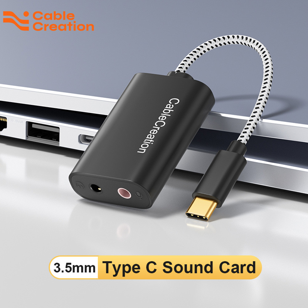 Jual CableCreation USB Type C External Sound Card Type C to 3.5mm Audio Jack Stereo DAC 2 IN 1 ...