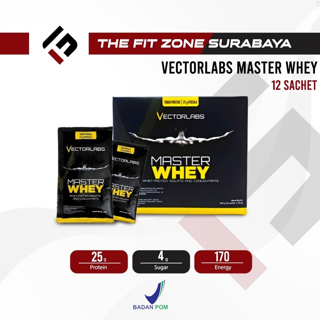 Jual Vectorlabs Master Whey 12 Sachet Box Whey Protein Isolate dan ...