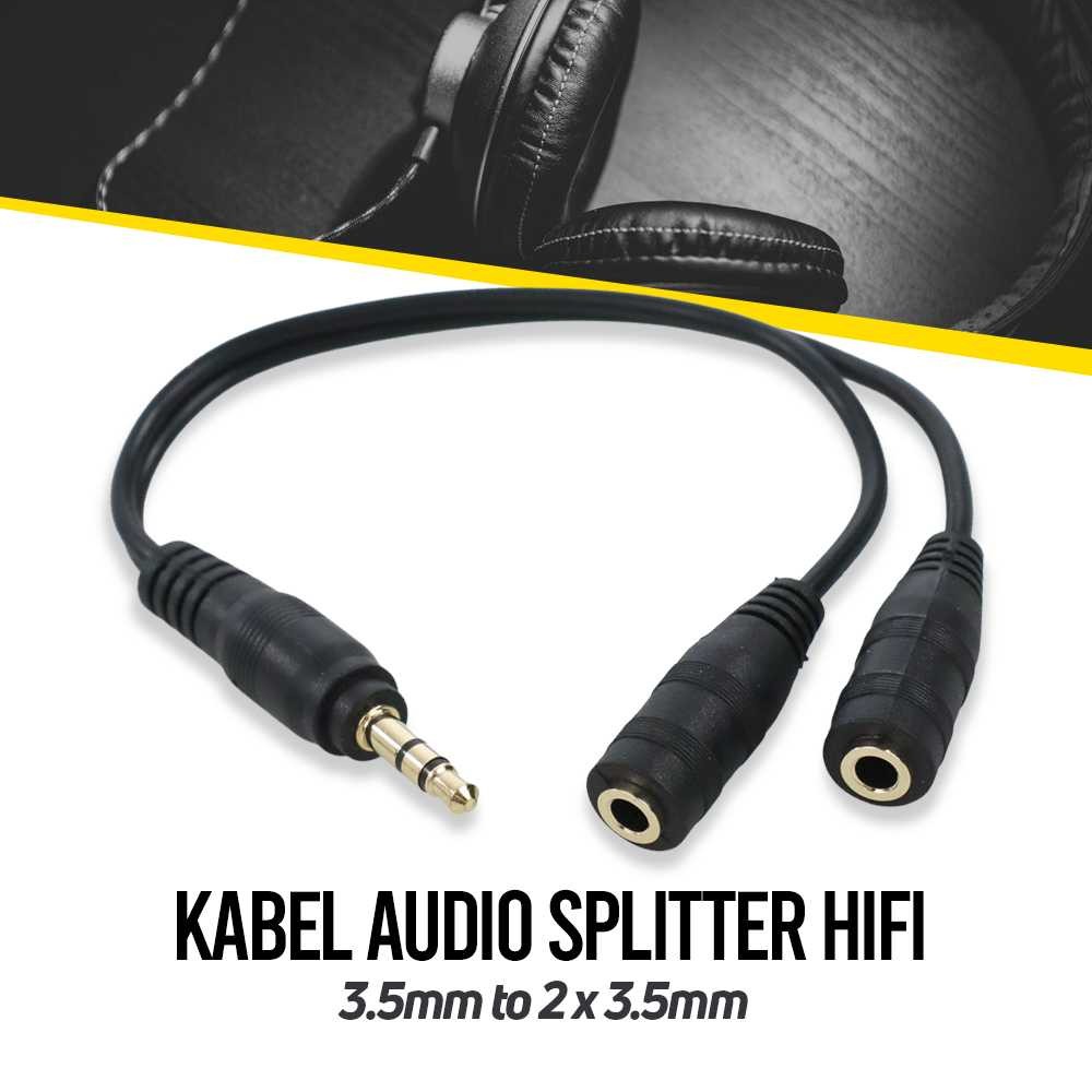 Jual Kabel Audio Splitter HiFi 3.5mm to 2 x 3.5mm | Shopee Indonesia