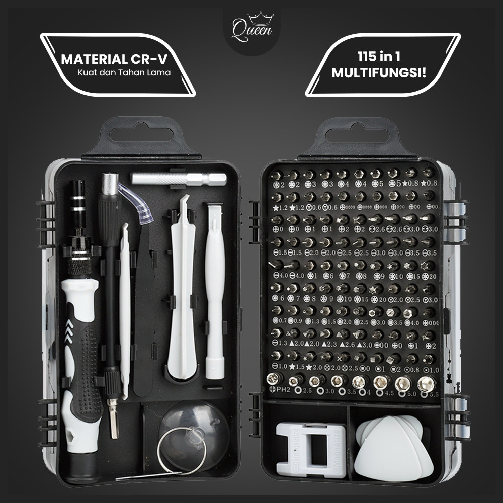 Jual QG Obeng full set Service Komputer Laptop Hp set 115 in 1 ...