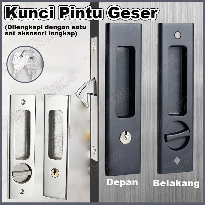 Jual 【COD】Zinc Alloy Kunci Pintu Senyap Kunci Pintu Sliding Geser Set ...