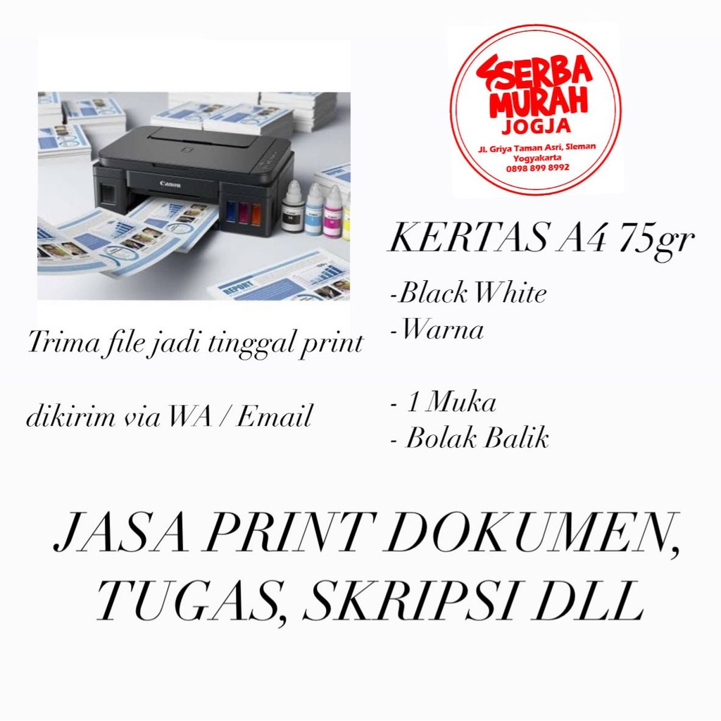 Jual Jasa Cetak Print Dokumen Tugas Skripsi Black White Hitam Putih ...