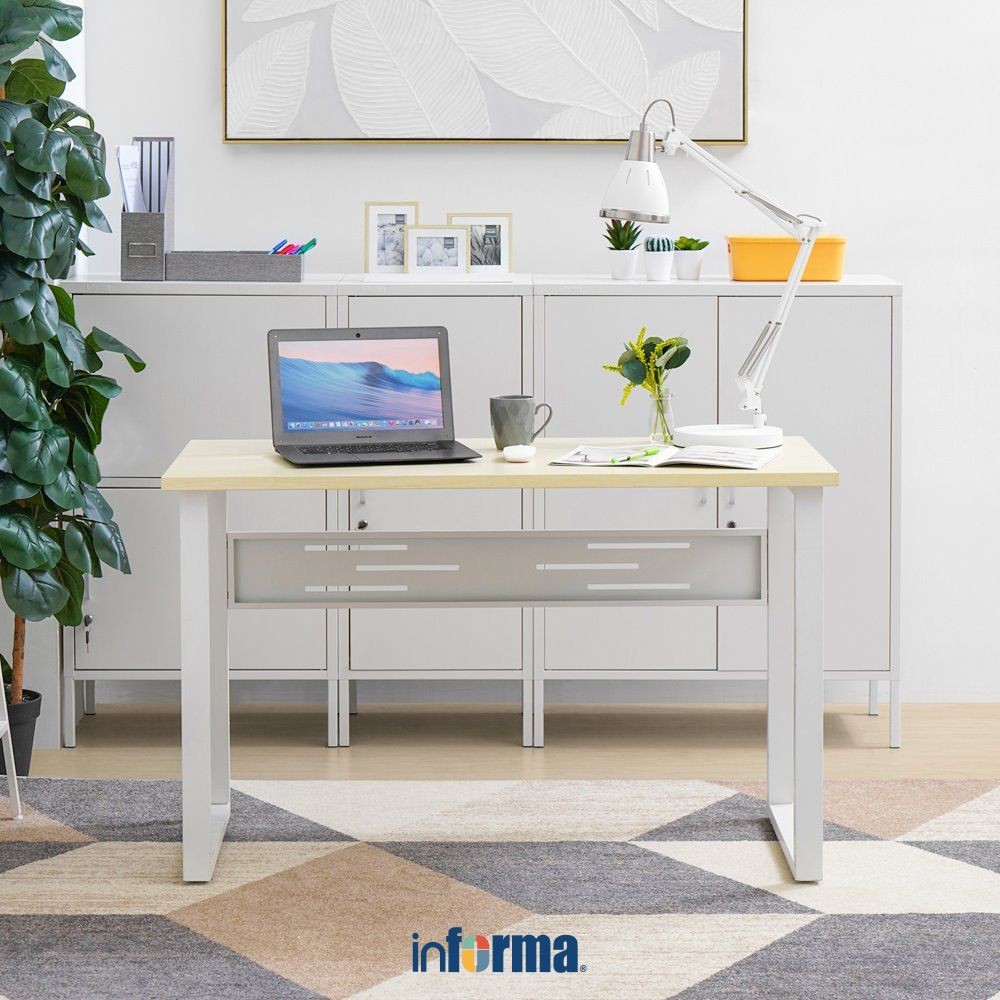 Jual Informa Kairo Meja Kantor Metal - Putih Office Table Furnitur ...