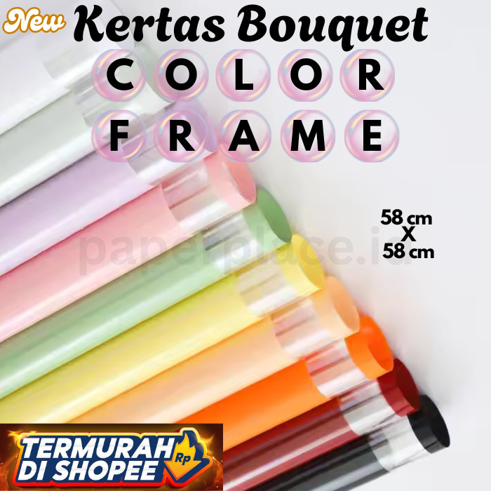 Jual [NEW] KERTAS BUKET COLOR FRAME LIST TRANSPARANT MURAH CANTIK UNTUK ...