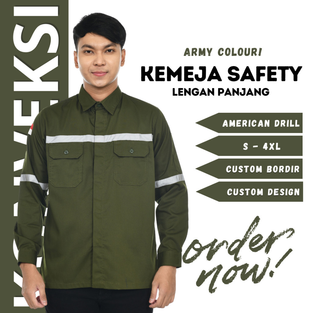 Jual KEMEJA SAFETY PANJANG Baju Kemeja Safety K3 Lengan Panjang ...
