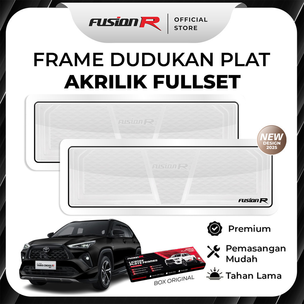 Jual FUSION R Dudukan Tatakan Plat Nomor Mobil Yaris Cross Mika Akrilik ...