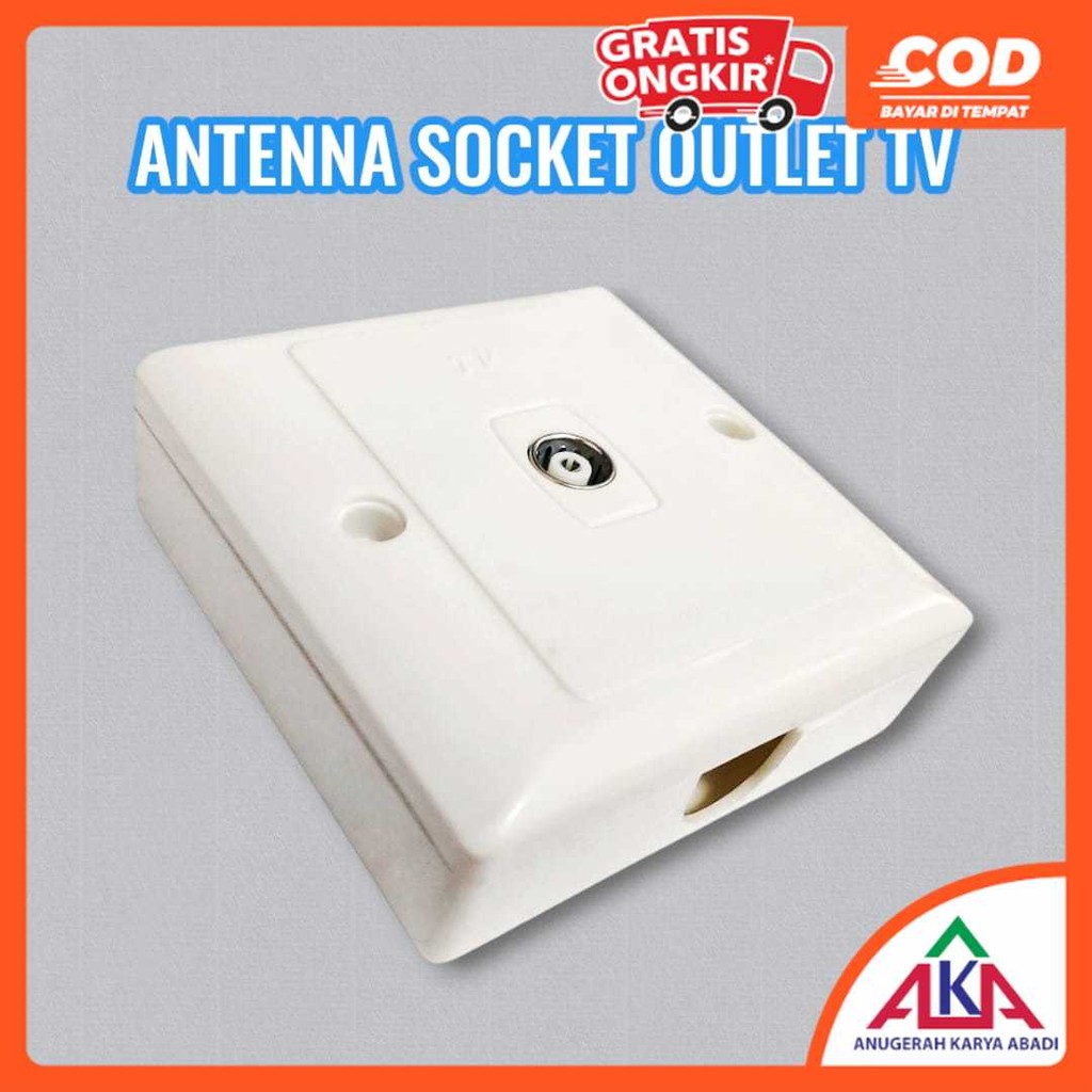 Jual Outlet Socket Stop Kontak Antena / Antenna TV OB Outbow Tempel ...