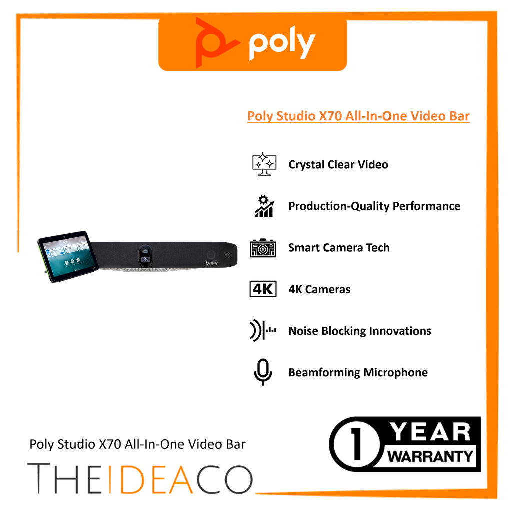 Jual Poly Studio X70 All-In-One Video Bar with TC10 Controller Kit ...