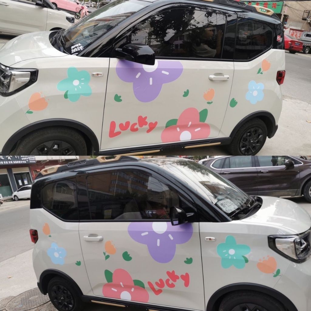 Jual Wuling Air EV Sticker Bunga Kartun Body Mobil Wuling Air EV ...