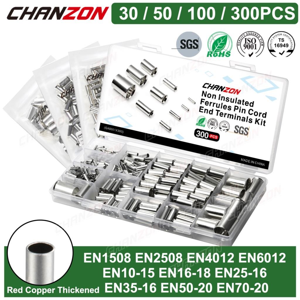 Jual 10 Values Tinned Red Copper Ferrule Non Insulated Cord End ...