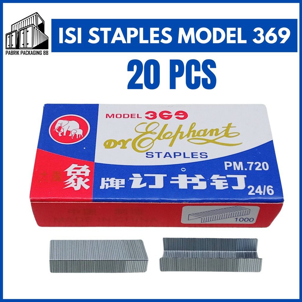 Jual Isi Staples Hekter Model 369 24/6 Isi 20 Refill Stapler Stepler ...