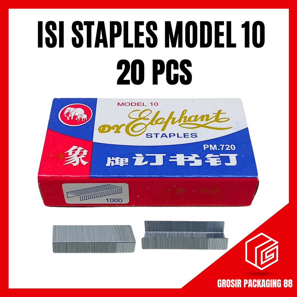 Jual 1 BOX ISI 20 PCS Isi Staples Model 10 Refill Hekter Stapler ...