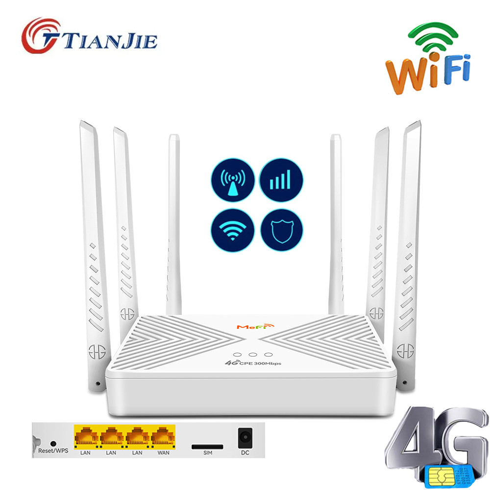 Jual TIANJIE Unlock 300Mbps 4G SIM card router Wifi LTE modem Wi-Fi WAN/LAN RJ45 port to access ...