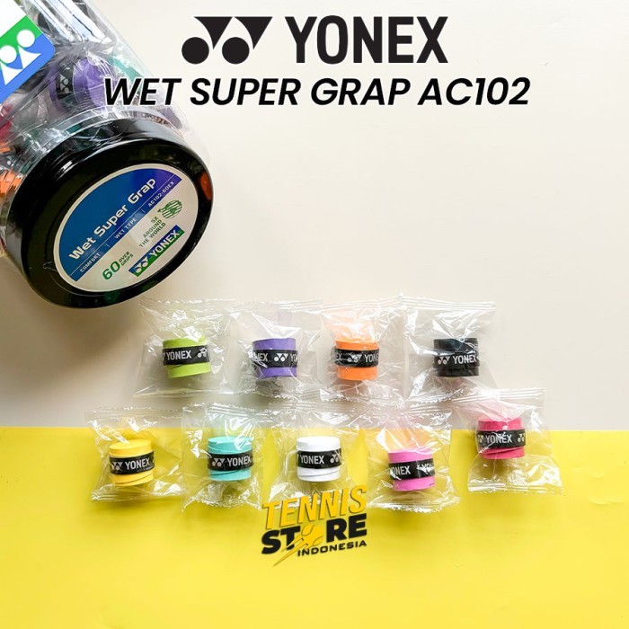 Jual Grip Tenis Yonex Wet Super Grap AC102EX Tennis / Badminton AC 102 EX Overgrip | Shopee ...
