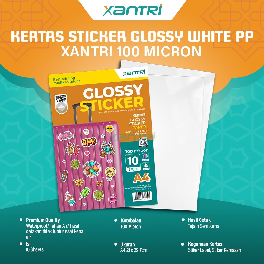 Jual Xantri - Kertas Stiker Xantri Waterproof PP 100 Micron isi 10 ...