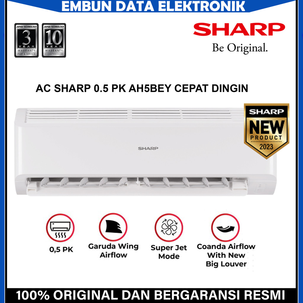 Jual AC SHARP 1/2 PK AH-A5BEY R32 CEPAT DINGIN GARANSI RESMI 10 TAHUN | Shopee Indonesia