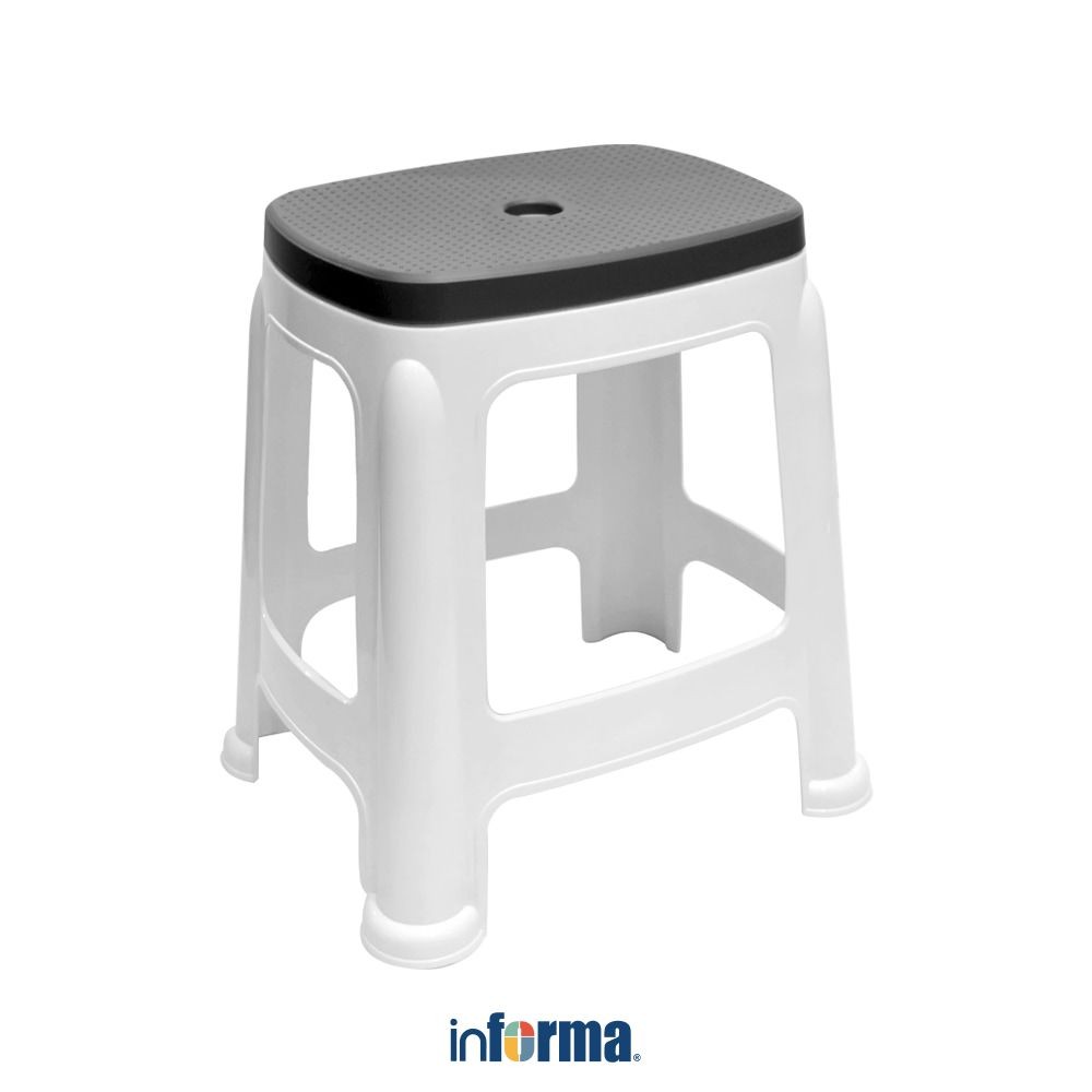 Jual Informa Palmer Bangku - Abu-Abu/Putih Multipurpose Stool Bangku ...