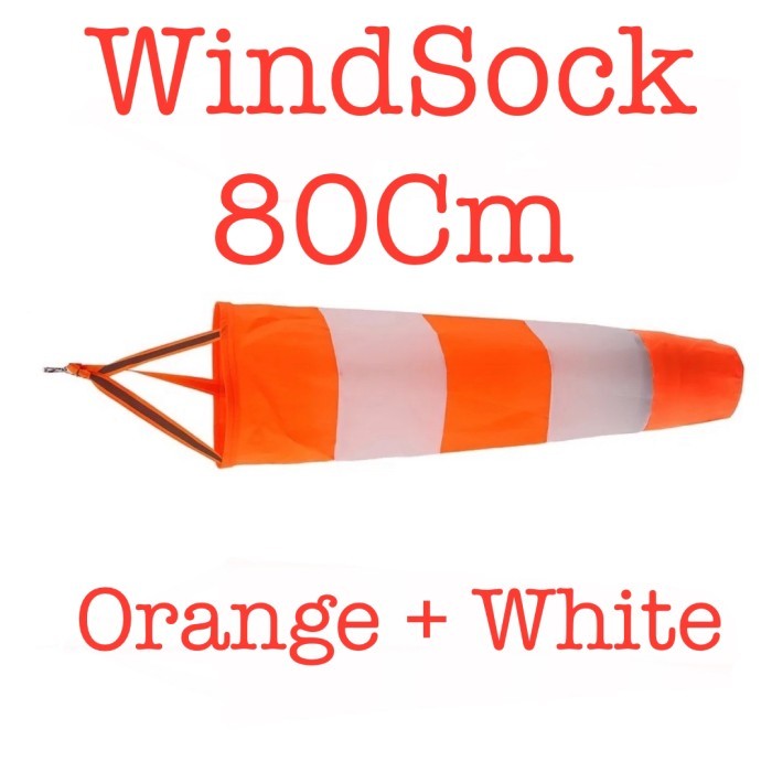 Jual Windsock 80cm Orange + White Penunjuk Arah Mata Angin Wind Sock ...