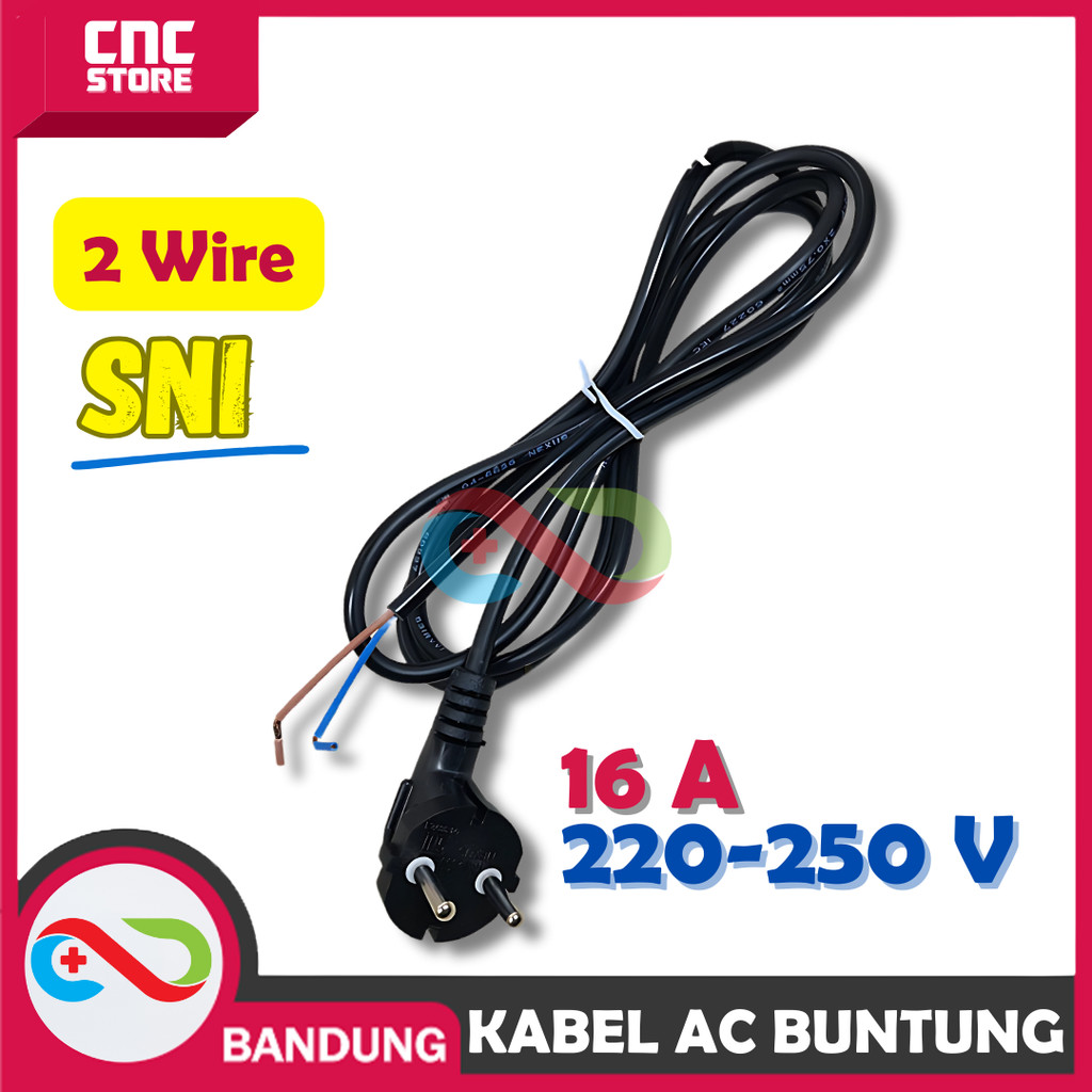 Jual KABEL AC BUNTUNG 2 WIRE SNI 220-250V 16A HIGH QUALITY | Shopee ...