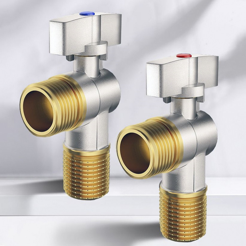 Jual Brass hot and cold water inlet ball valve G1/2" bathroom kitchen ...