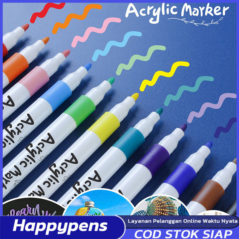 Jual 80 Colors Acrylic Marker Set Spidol Akrilik Tahan Air DIY Painting ...