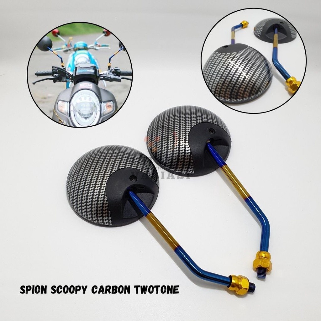 Jual Spion Bulat Model Scoopy Carbon Universal Variasi Motor Honda ...