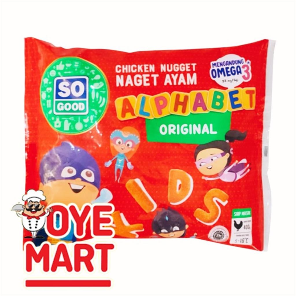 Jual SO GOOD CHICKEN NUGGET ALPHABET 400GR/NAGET AYAM BENTUK HURUF | Shopee Indonesia