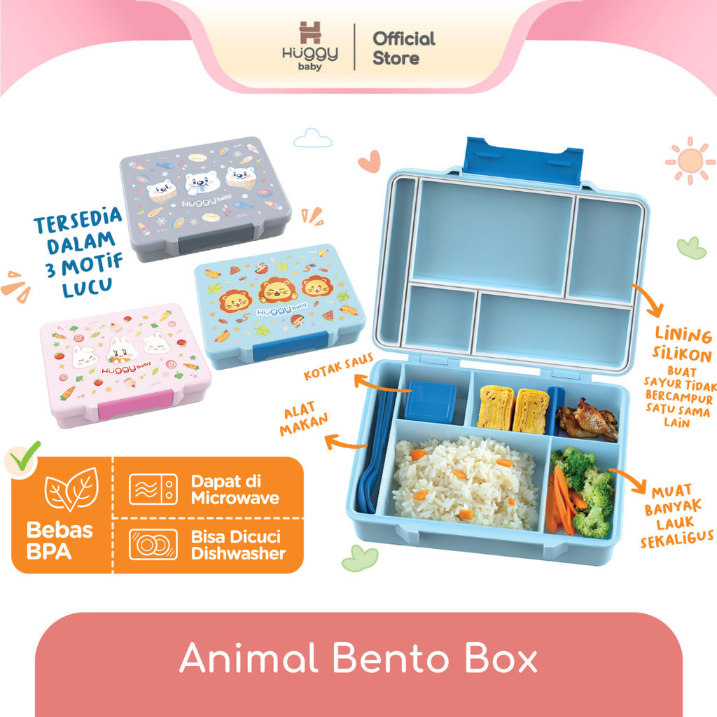 Jual Huggy Baby KM07 Animal Bento Box | Kotak Makan Bekal Anak Anti ...