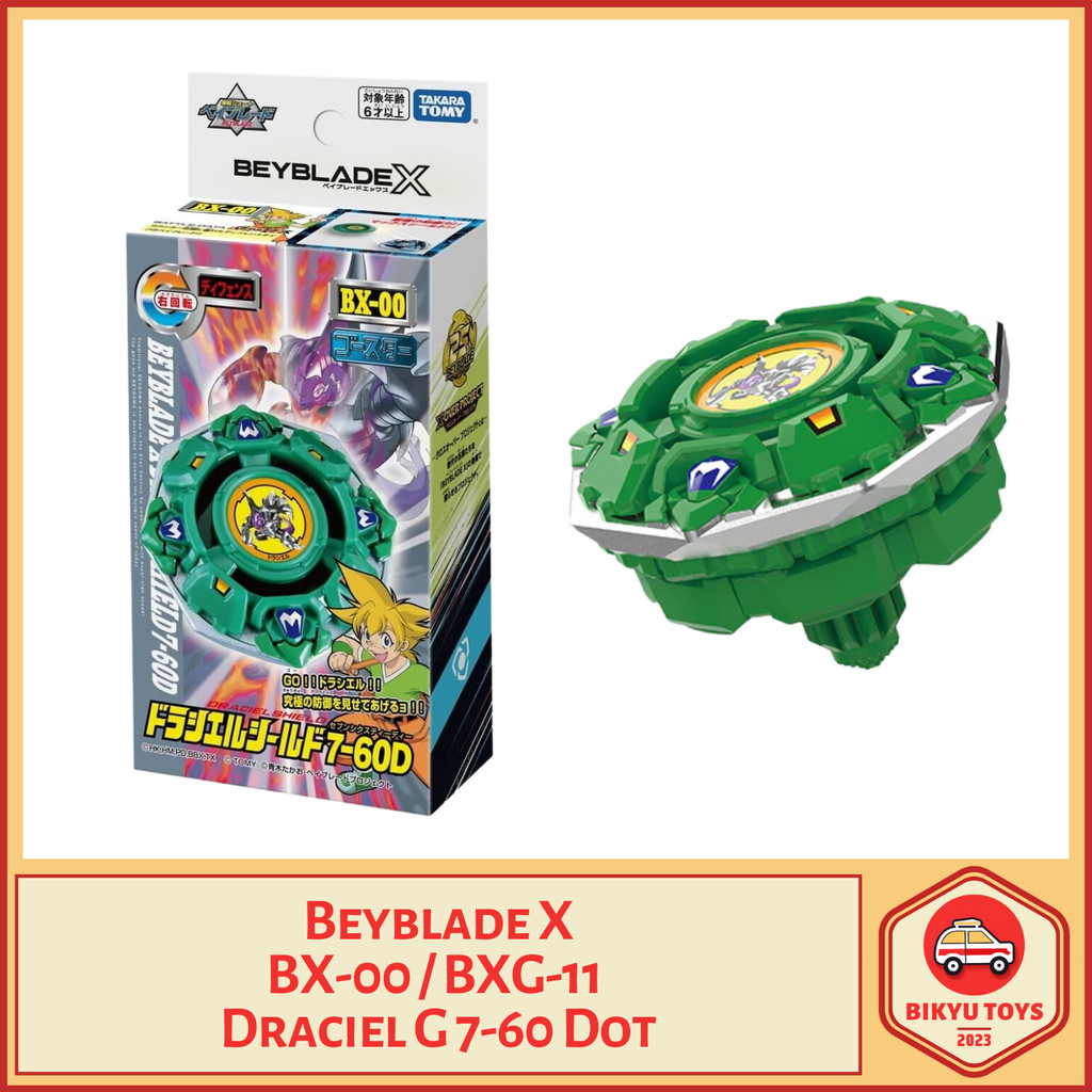Jual Beyblade X BXG-11 BX-00 Draciel G Ratchet 7-60 Bit D Dot Booster ...