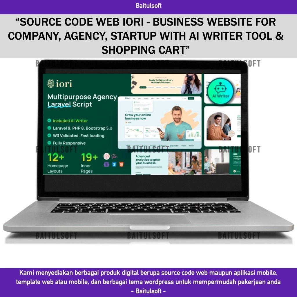 Jual SOURCE CODE APLIKASI WEB IORI - BUSINESS WEBSITE FOR COMPANY, AGENCY, STARTUP WITH AI ...