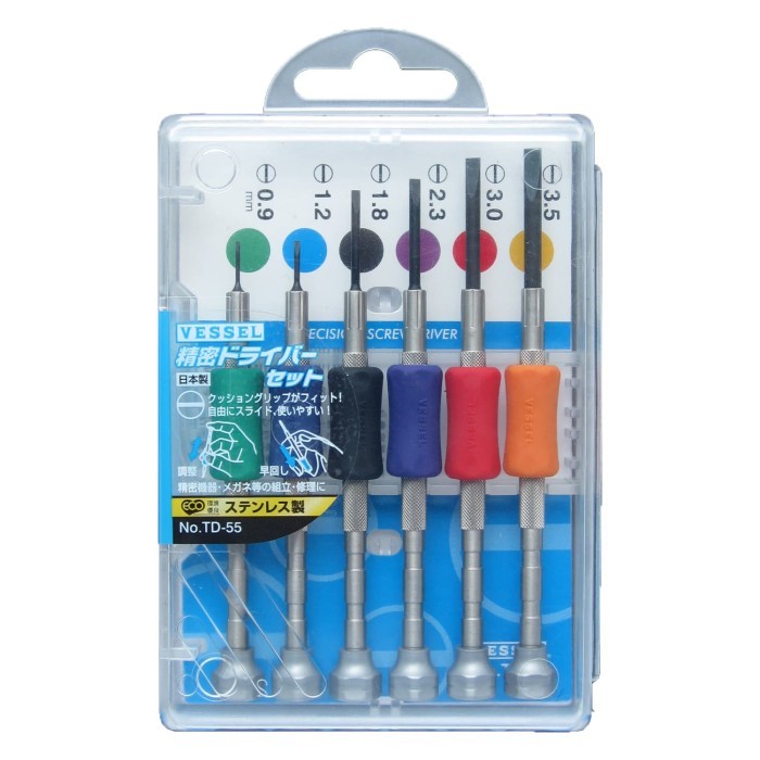 Jual VESSEL TD-55 Obeng Mikro Presisi 6 pcs Precision Screwdriver Set ...