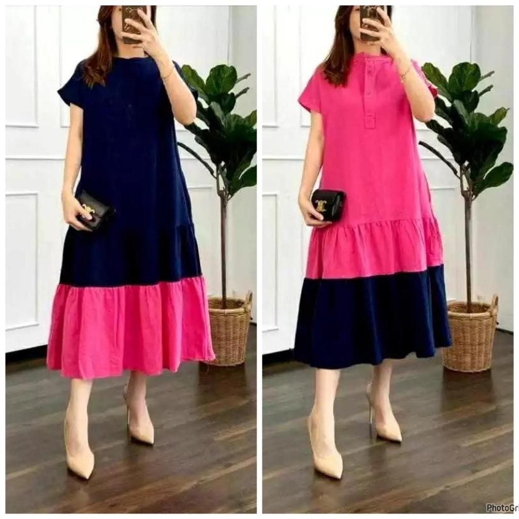Jual SELANA DRESS / DRESS NATAL IMLEK CHRISTMAS HIJAU MERAH PUTIH ...