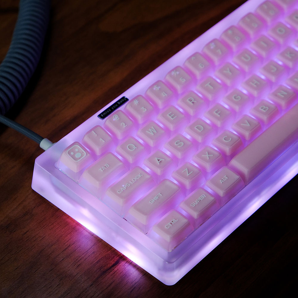 Jual KBDiy 142 Keys SA Profile Keycaps PBT Pink Translucent Keycap ...