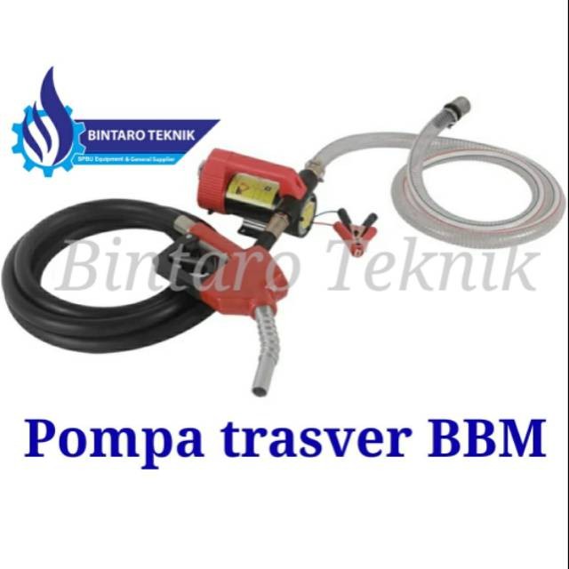 Jual Paket Pompa Transfer Minyak BBM Solar Bensin DC 12V Oil Pump Set ...