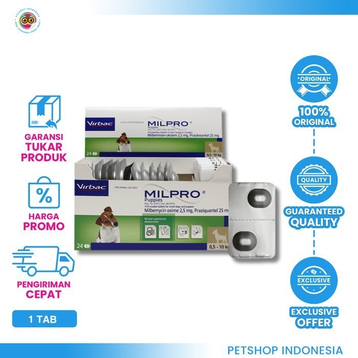 Jual Virbac Milpro Puppy Tablet Obat Anti Cacing Untuk Anak Anjing 1 ...